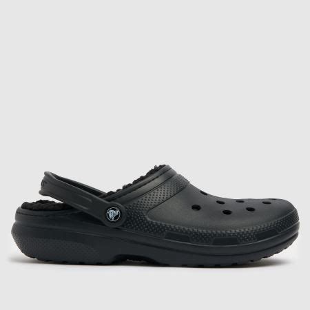 Mens Black Crocs Classic Lined Clog Sandals Schuh