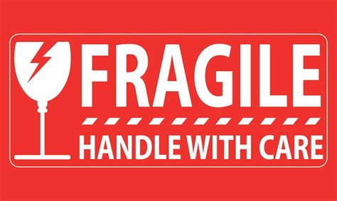 Fragile Handle With Care Sticker Fragile Label With Broken Glass Symbol Vector 35360071 Vector