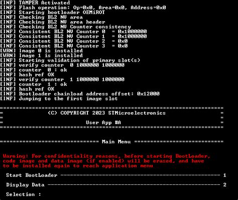 security how to start with oemirot on stm32h503 stm32mcu