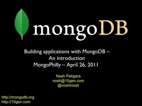 Nosh Slides Mongodb Web Application Mongo Philly 2011 Ppt
