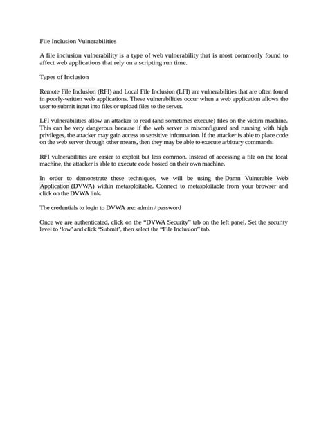 File Inclusion Attack Pdf World Wide Web Internet And Web