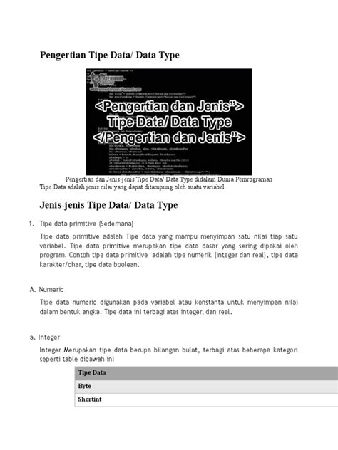 PDF Pengertian Tipe Data DOKUMEN TIPS