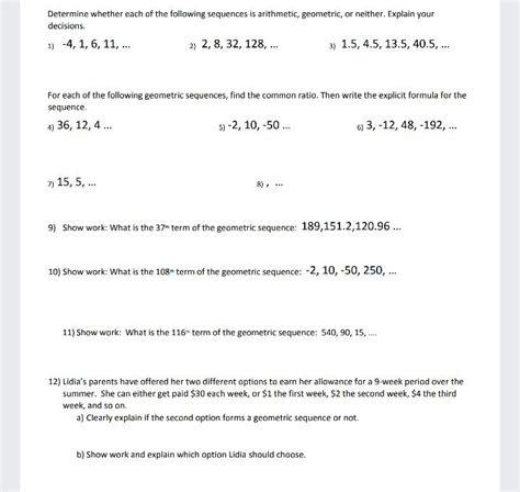 Solved Determine Whether Each Of The Following Sequences Is