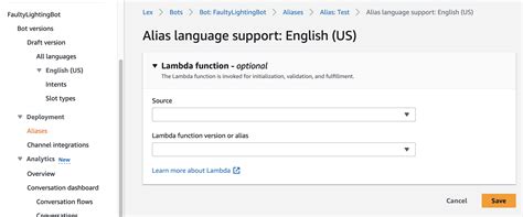 amazon web services fulfillmentcodehook doesn t have an associated lambda function aws stack