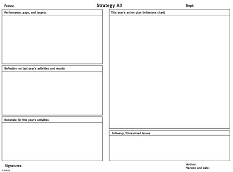 A3 Strategy Form From Getting The Right Things Done Pdf