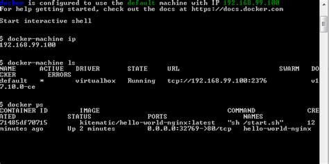 Network Errror When Trying To Connect To Docker Instance Windows 7docker Toolbox Stack Overflow