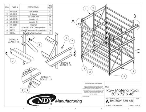 Raw Material Rack W X H X L NDY Manufacturing