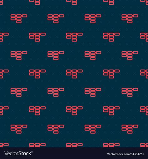 Red Line Site Map Icon Isolated Seamless Pattern Vector Image