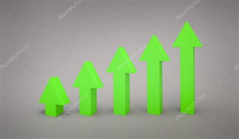 Business Green Arrow Line Graph Pointing Up D Rendering Stock Photo By Chingraph
