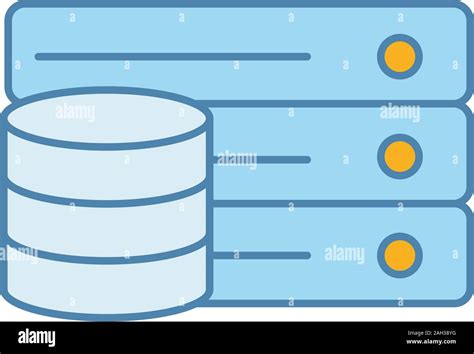 Database Color Icon Digital Storage Server Big Data Isolated Vector Illustration Stock