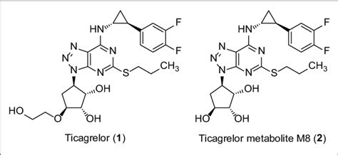 Structures Of Ticagrelor 1 And Its Metabolite M8 2 Download Scientific Diagram