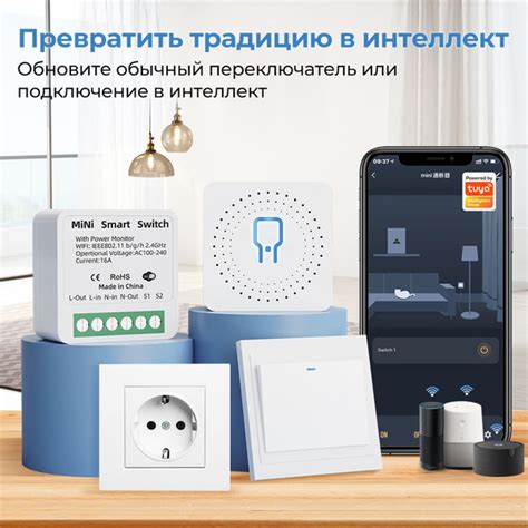 Smatrul Мини переключатель Wifi реле Tuya Wifi Mini Smart Switch 16a 2 Way Control Support Алиса