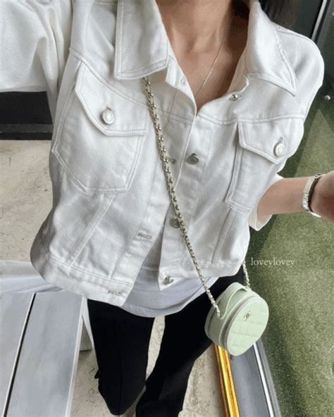 러비러비 컬러추가 Highqual 테일러 5부 데님 자켓3color