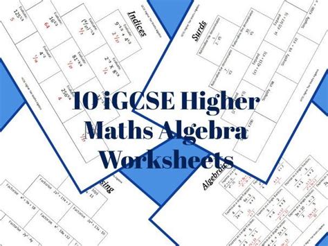Igcse Higher Tier Algebra Maths Practice Pyramid Worksheets Teaching