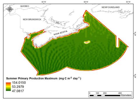 Prediction Standard Error Surface Of Summer Primary Production Maximum