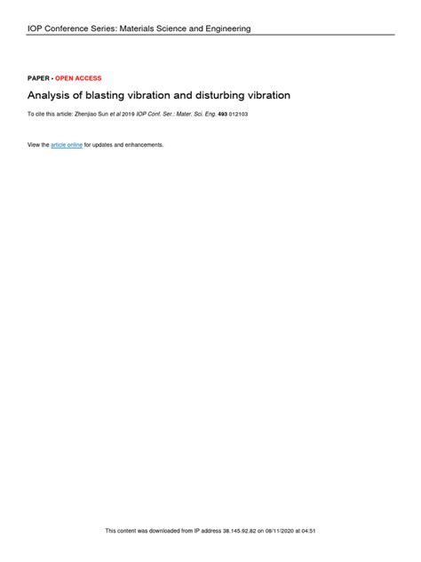 Analysis Of Blasting Vibration And Disturbing Vibr Pdf Spectral Density Amplitude