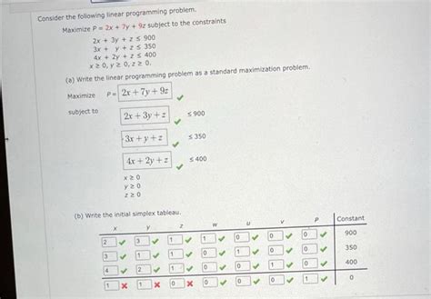 Solved Consider The Following Linear Programming Problem