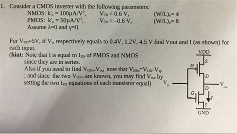 How To Solve This Cmos Inverter Problem Science Homework Help