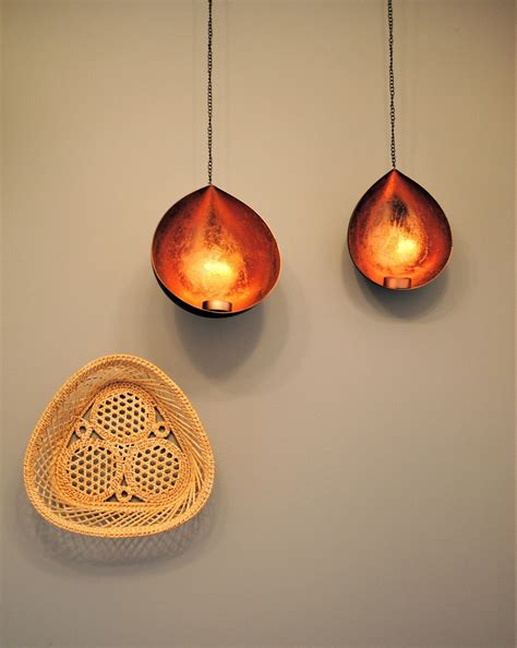 Hanging Tea Light Holders Hanging Copper Tea Light Holders Etsy Uk
