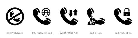 Premium Vector A Set Of 5 Contact Icons As Call Prohibited