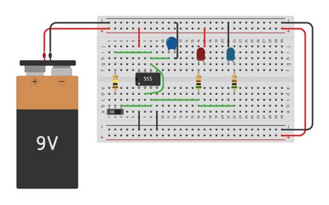 Circuit Design Lampu Polisi Dengan Ic 555 Tinkercad