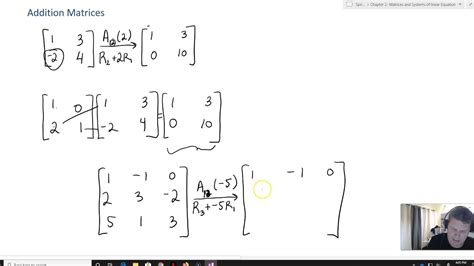 Constructing Addition Elementary Matrices Youtube