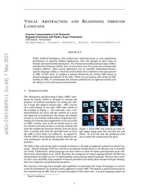 Visual Abstraction And Reasoning Through Language Deepai