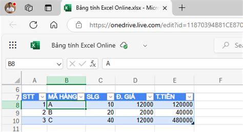 Hướng Dẫn Lập Trình Với Table Trong Excel Online