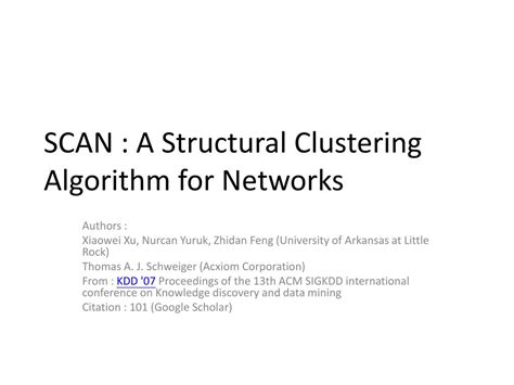 Ppt Scan A Structural Clustering Algorithm For Networks Powerpoint