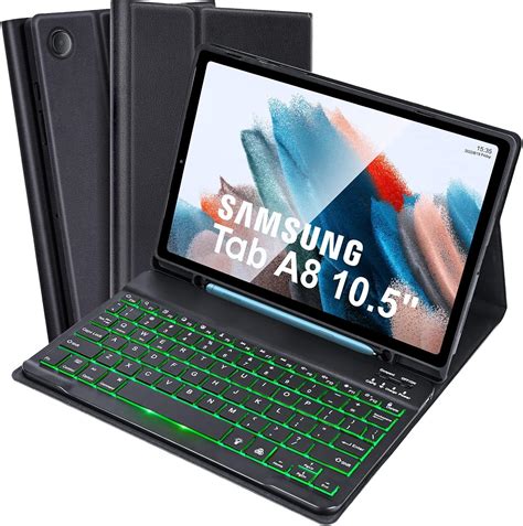 Soppy 7 Colors Backlit Keyboard Case For Samsung Galaxy Tab A8 10 5 Inch 2022 Sm
