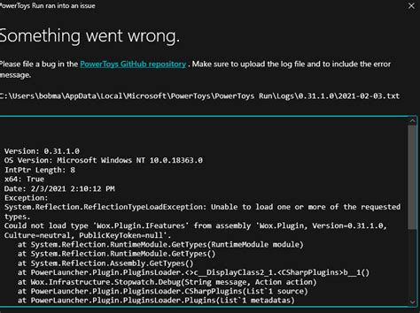 Something Went Wrong · Issue 9466 · Microsoftpowertoys · Github