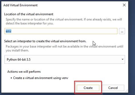 5 right click “env” the name of virtual environment and select