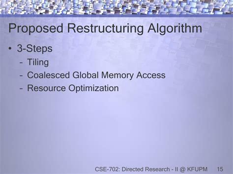 Ppt A Restructuring Algorithm For Cuda Submitted To International Journal Of Parallel