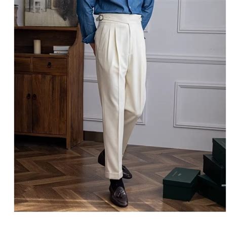 กางเกงสูทผู ้ ชายขาตรงกางเกงสูทเอวสูงธุรกิจย ้ อนยุคกางเกงสูทผ ้ าม ่ านอเนกประสงค ์ Shopee