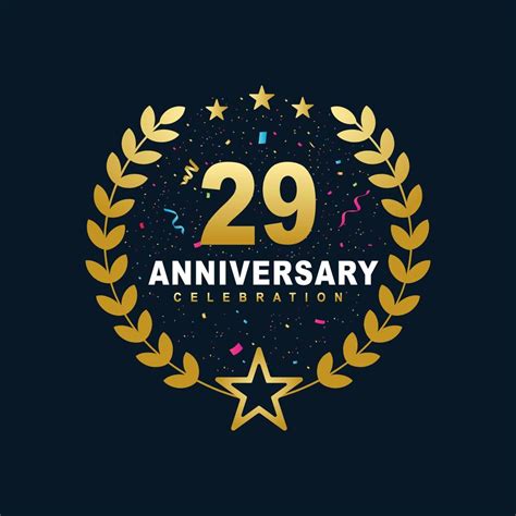 29 Anniversary Celebration Design Luxurious Golden Color 29 Years