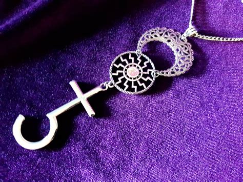 Saturn Black Sun Necklace Occult Saturnus Planet Astrology Symbol