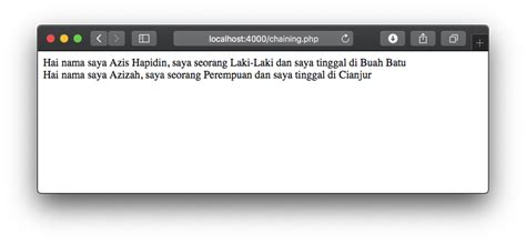 Membuat Method Chaining Di Php Azis Hapidin