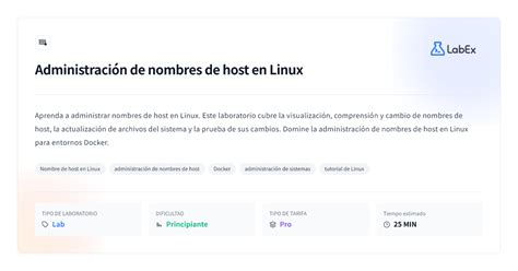 Administración De Nombres De Host En Linux Labex