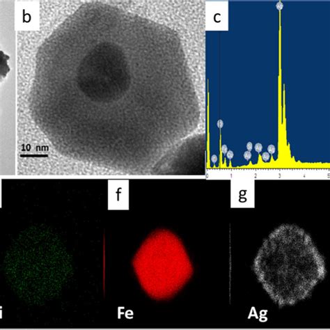 A And B TEM Images Of The Fe O SiO Au Ag And Au Ag C EDS Data Download Scientific