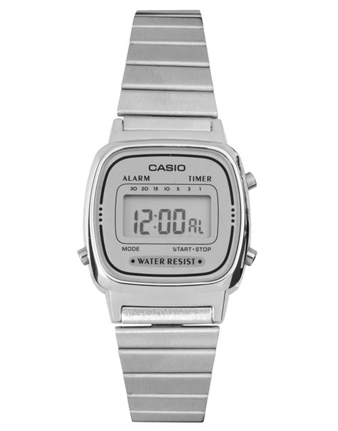 Casio Silver Mini Digital Watch 38 Asos Lookastic