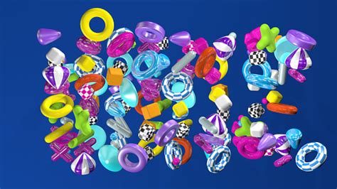 기하학적 모양 큐브 원통 십자가 및 진한 파란색 배경에 떠 있는 고리 그룹으로 형성된 추상 배경 3d 그림 완구류에 대한 스톡 사진 및 기타 이미지 Istock