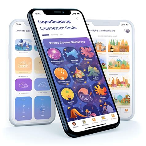 Premium Ai Image Mobile App Design Of Language Learning Vocabulary Builder App Design