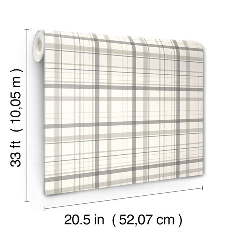 York Wallcoverings 4192 83409 Burgess Charcoal Plaid Wallpaper By