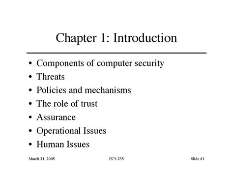 Components Of Computer Security Threats Slides Ecs 235a Docsity