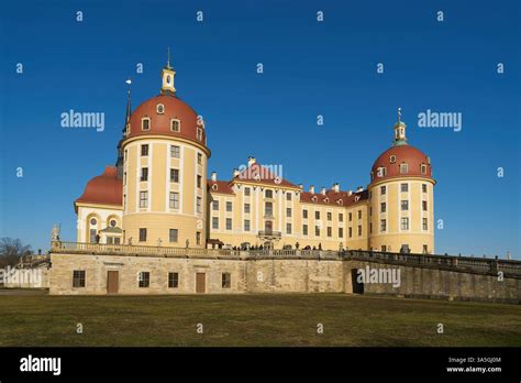 The Baroque Moritzburg Castle In Saxony Near Dresden In Germany Seen