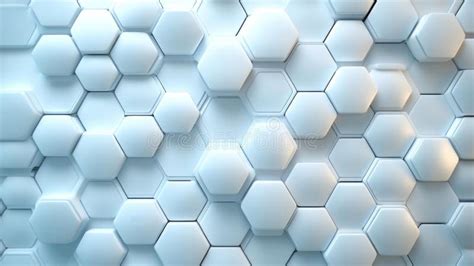 Abstract Hexagonal Pattern In Light Blue Color Background Generative Ai Stock Illustration