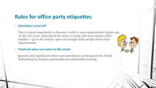 Office Party Etiquette Himani Pptx