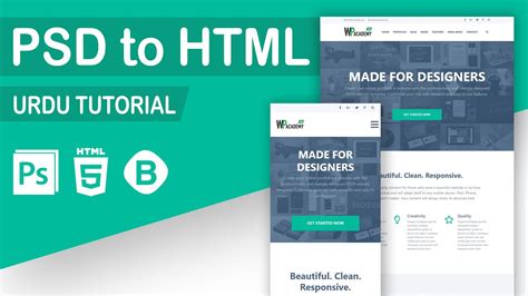 psd to html with bootstrap urdu and hindi tutorial 2019 youtube
