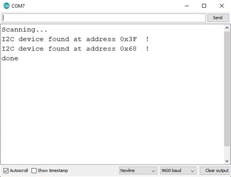 Arduino I2c Scanner