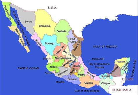 Blank Map Of Mexico States